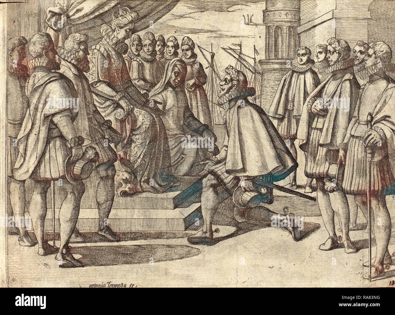 Antonio Tempesta (Italian, 1555 - 1630), Spanish Duke Before Margaret ...