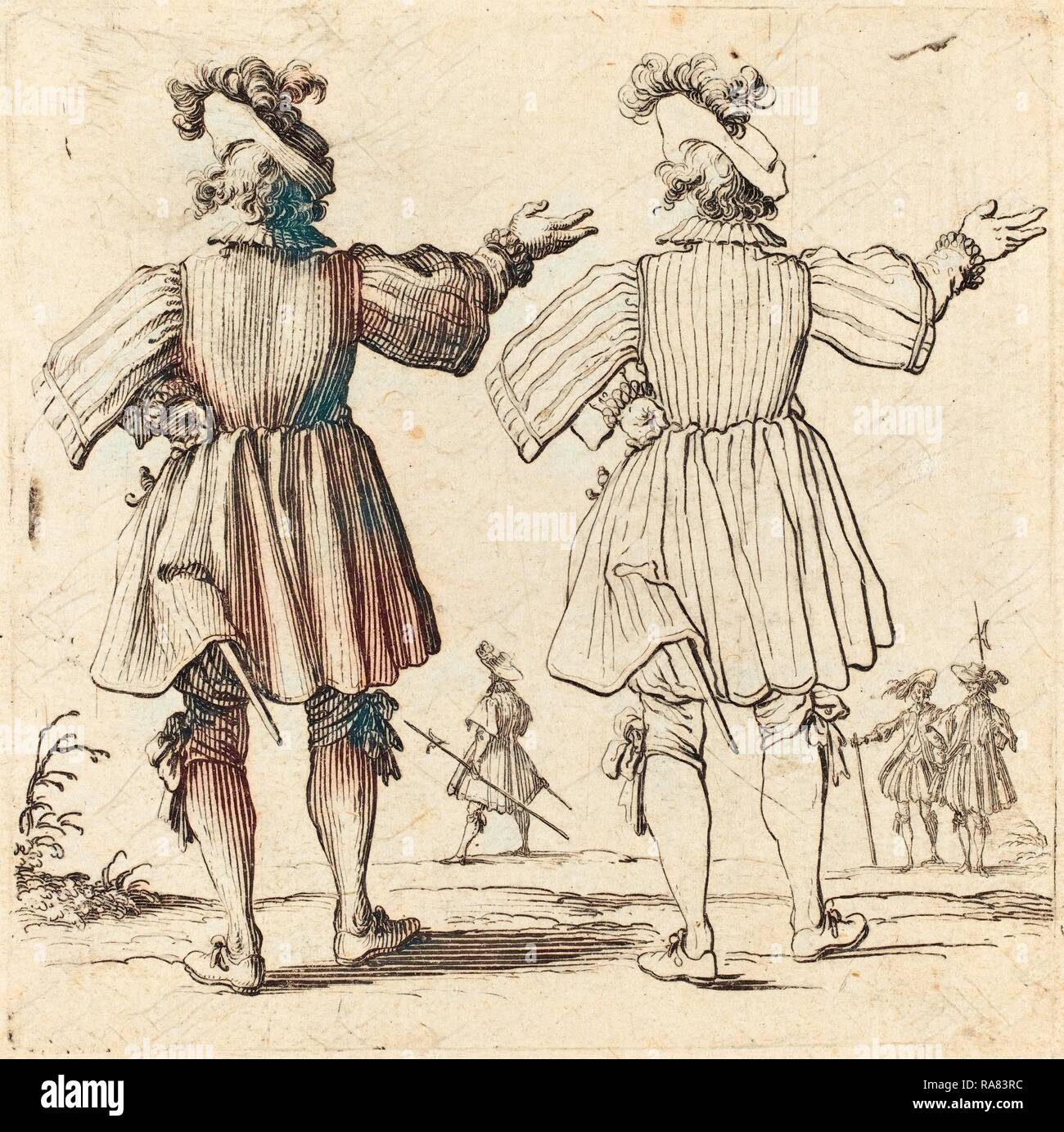 Jacques Callot (French, 1592 - 1635), Officer with Plume, Seen from ...