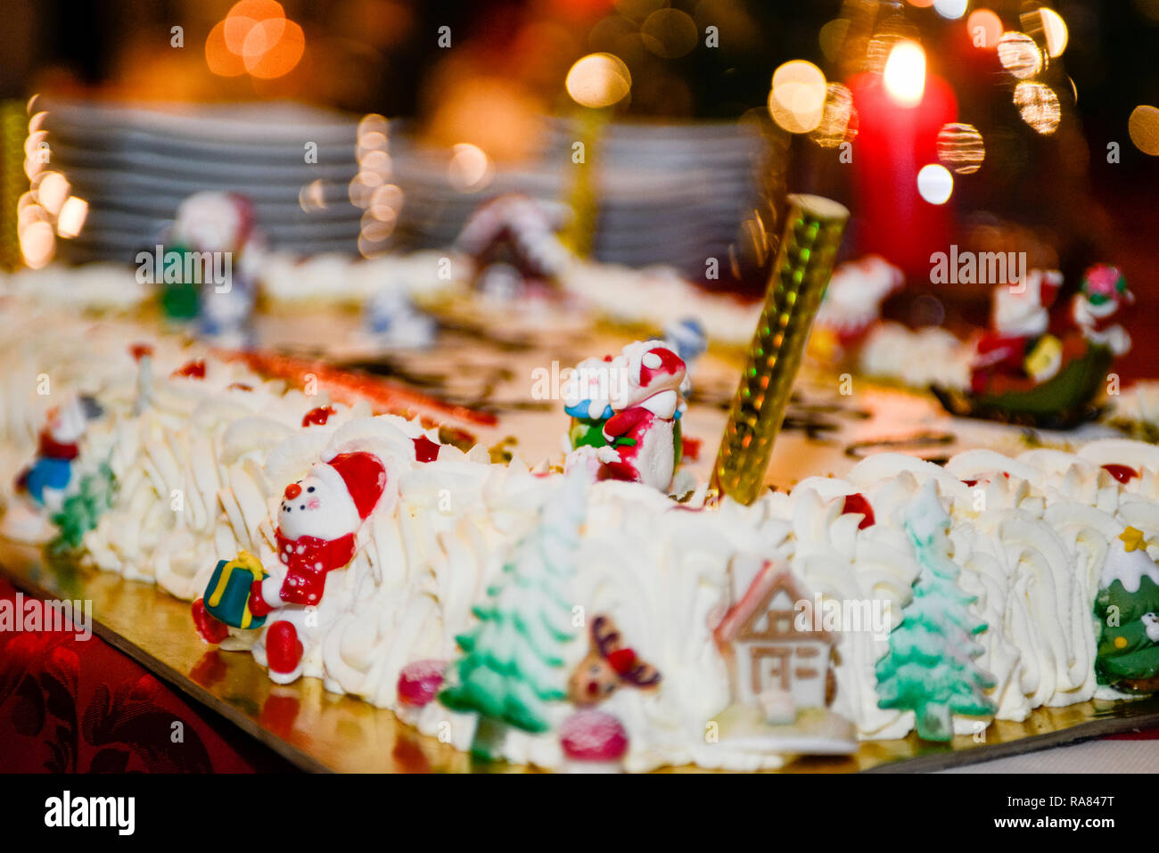 Cake for corporate company christmas party Stock Photo - Alamy