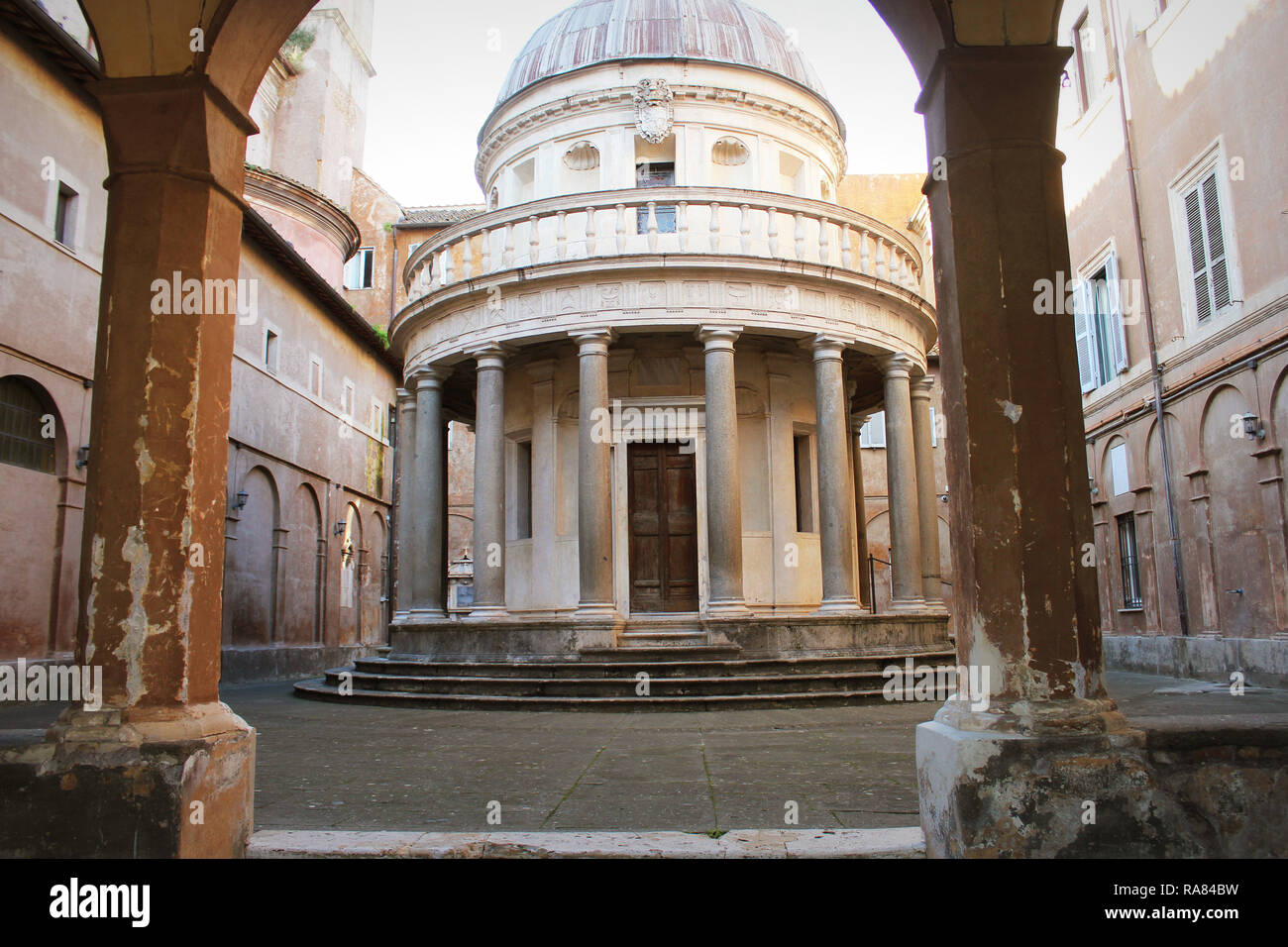 Exterior view of famous reinassance bramante masterpiece tempietto ...