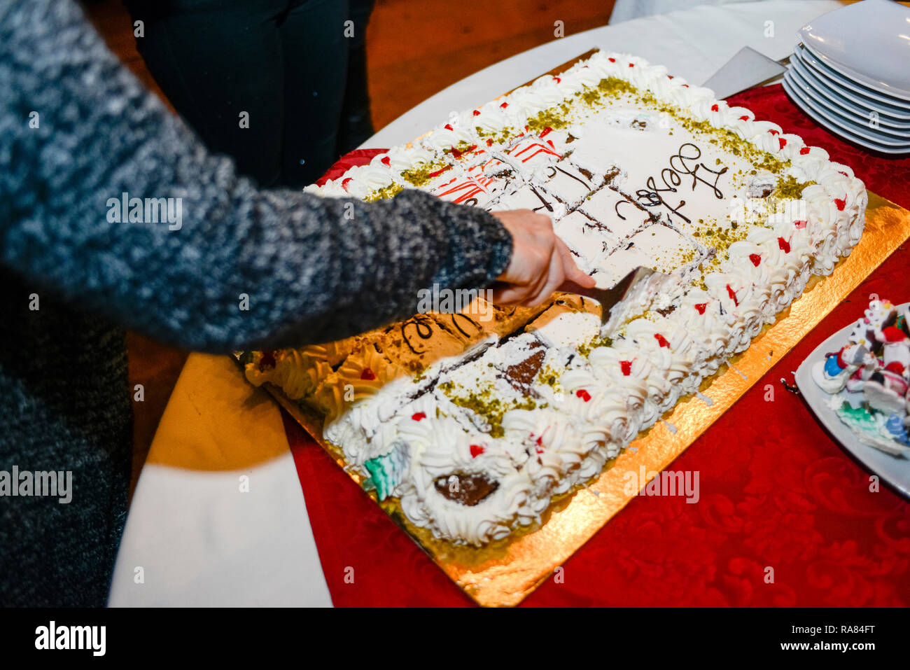 Cake for corporate company christmas party Stock Photo - Alamy