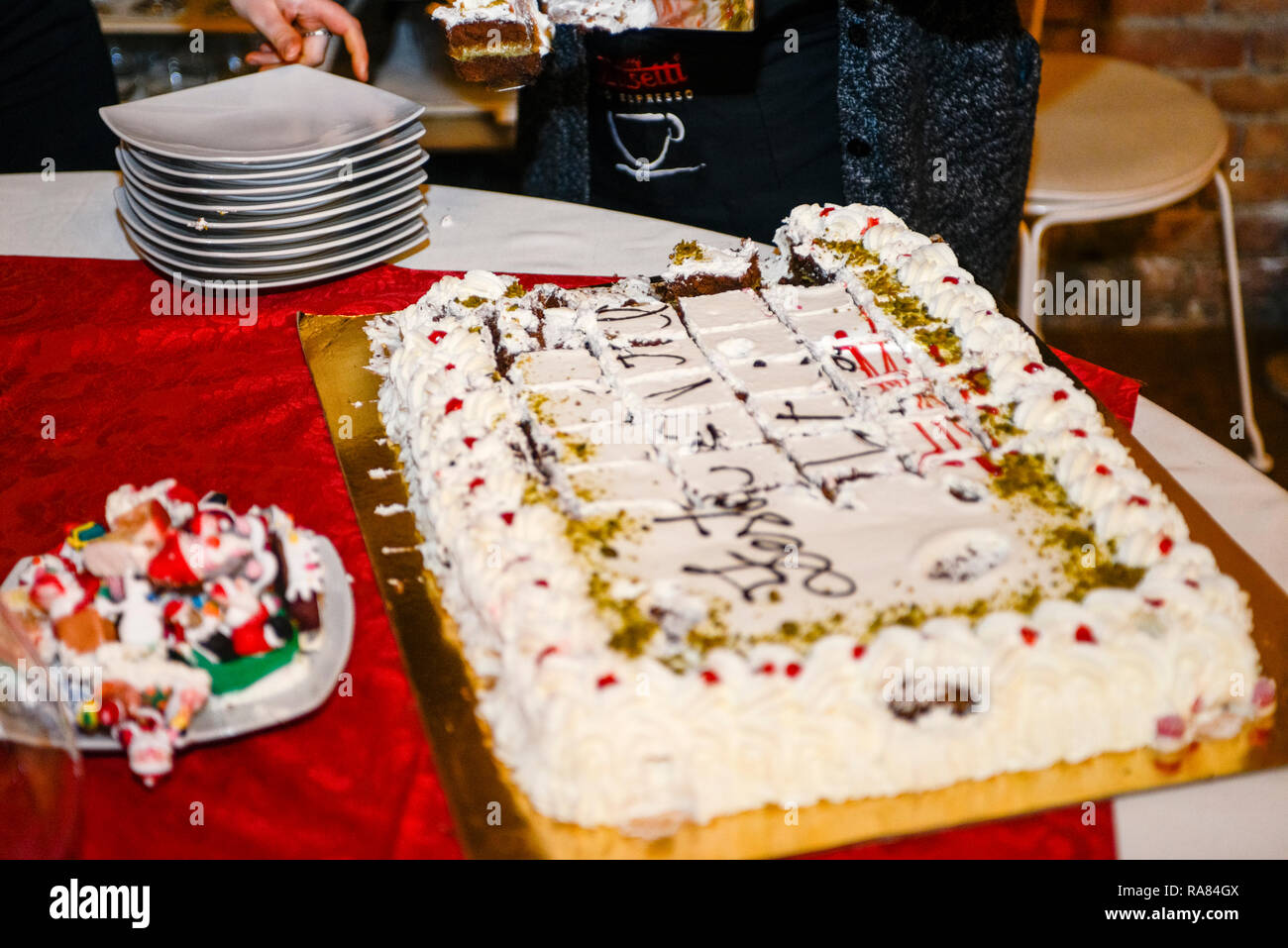 Cake for corporate company christmas party Stock Photo - Alamy