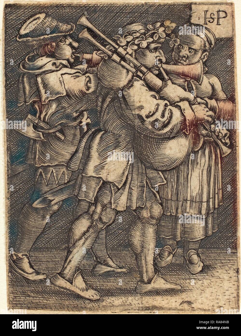 Sebald Beham (German, 1500 - 1550), Two Street Players and a Girl ...