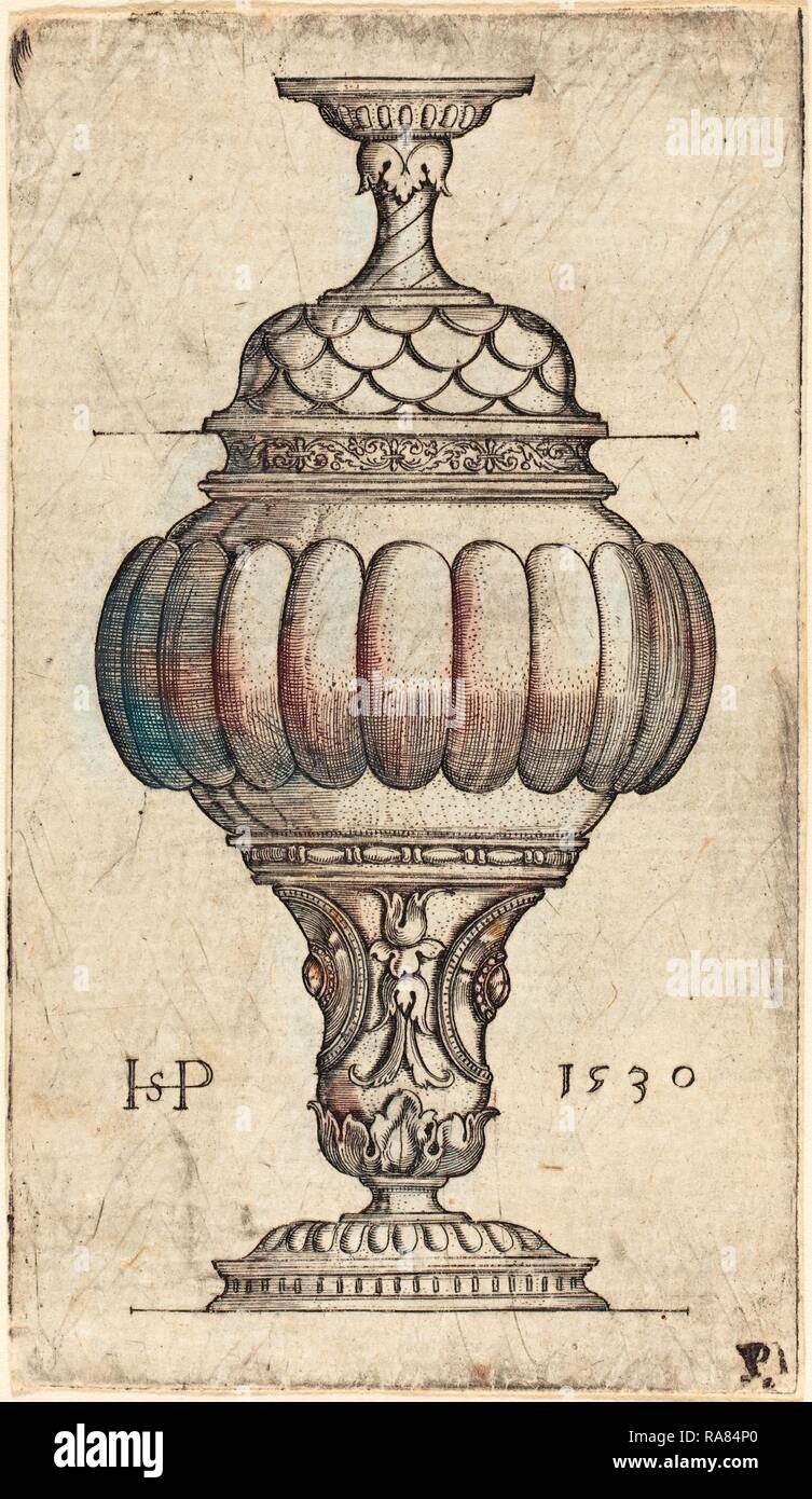 Sebald Beham (German, 1500 - 1550), Double Goblet with Oval Decorations ...