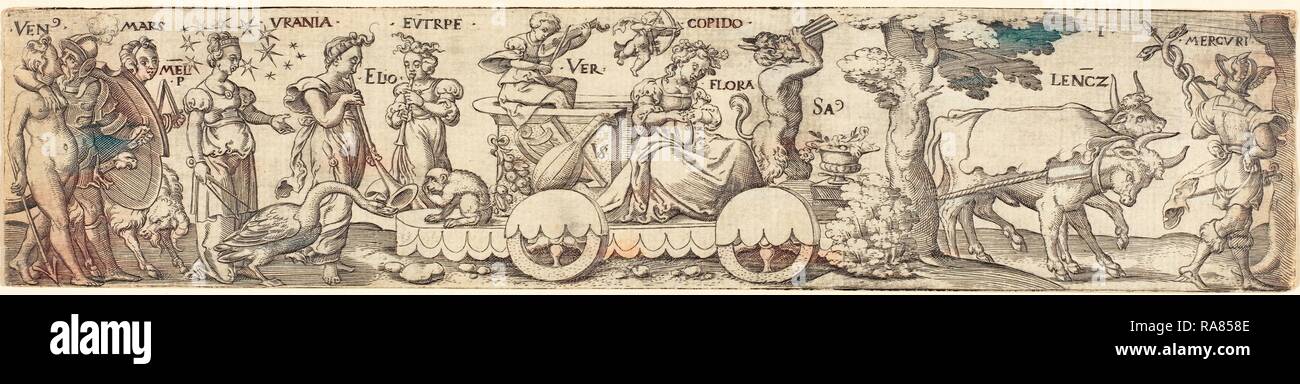 Virgil Solis (German, 1514 - 1562), Spring, engraving. Reimagined by ...