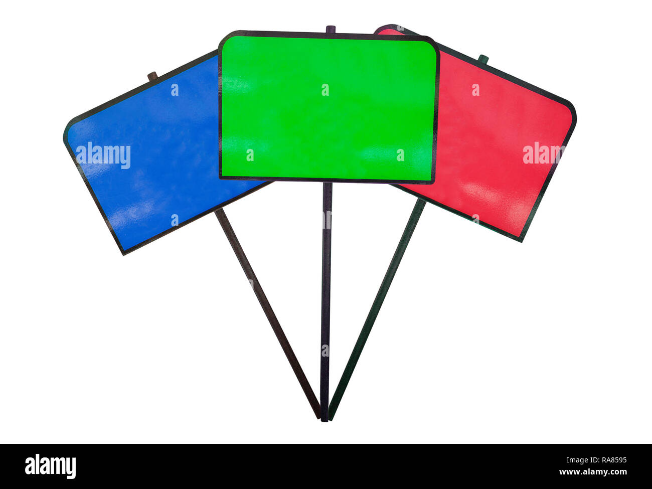 color empty sign or post isolated on white background Stock Photo - Alamy