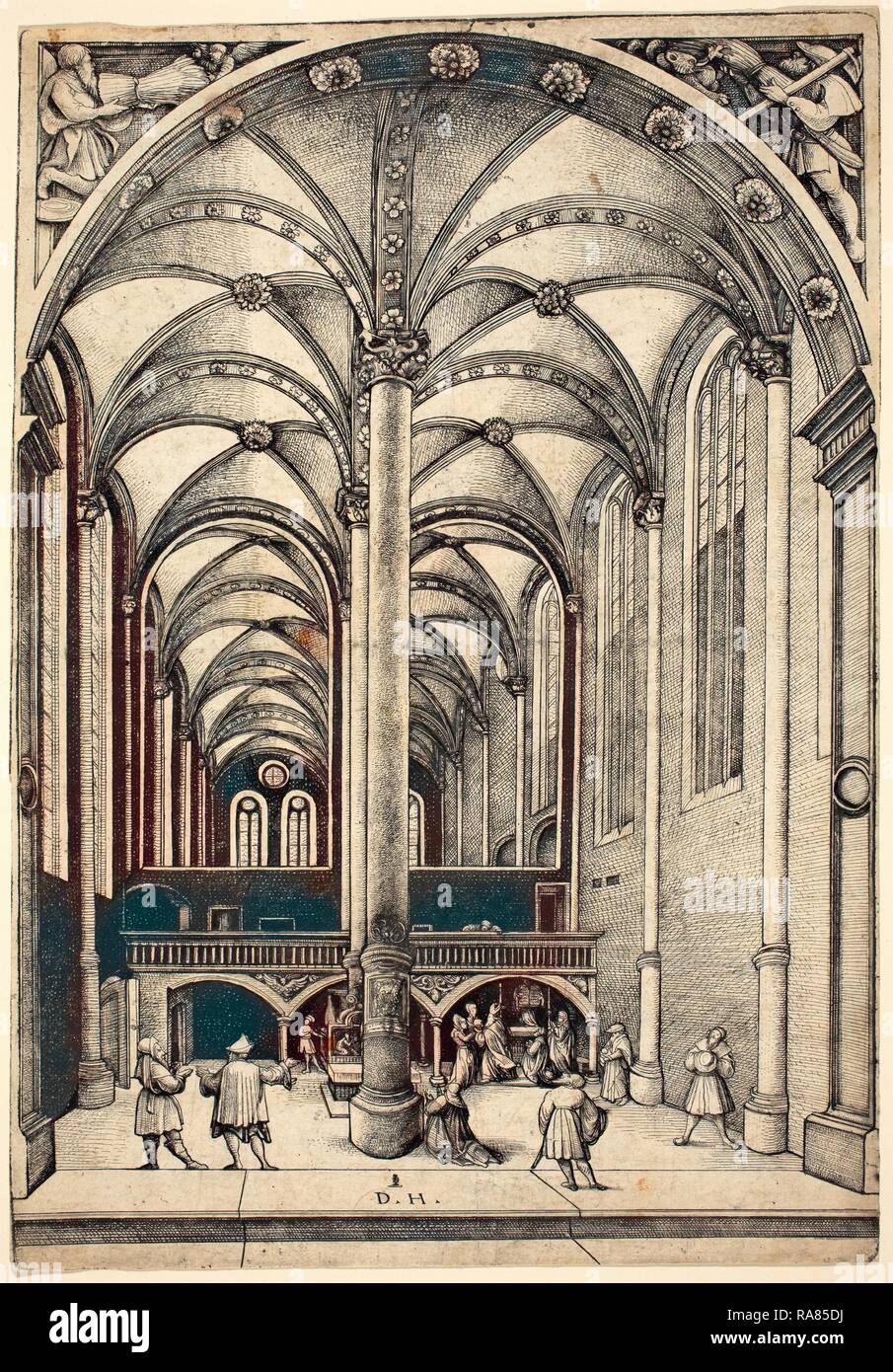 Daniel Hopfer I (German, c. 1470 - 1536), Interior of a Church with ...