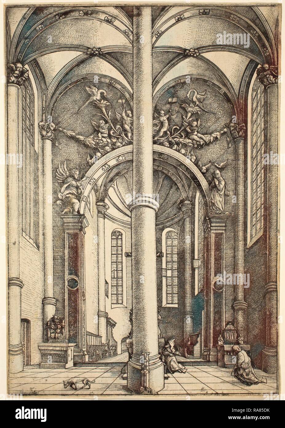 Daniel Hopfer I (German, c. 1470 - 1536), Interior of a Church with ...