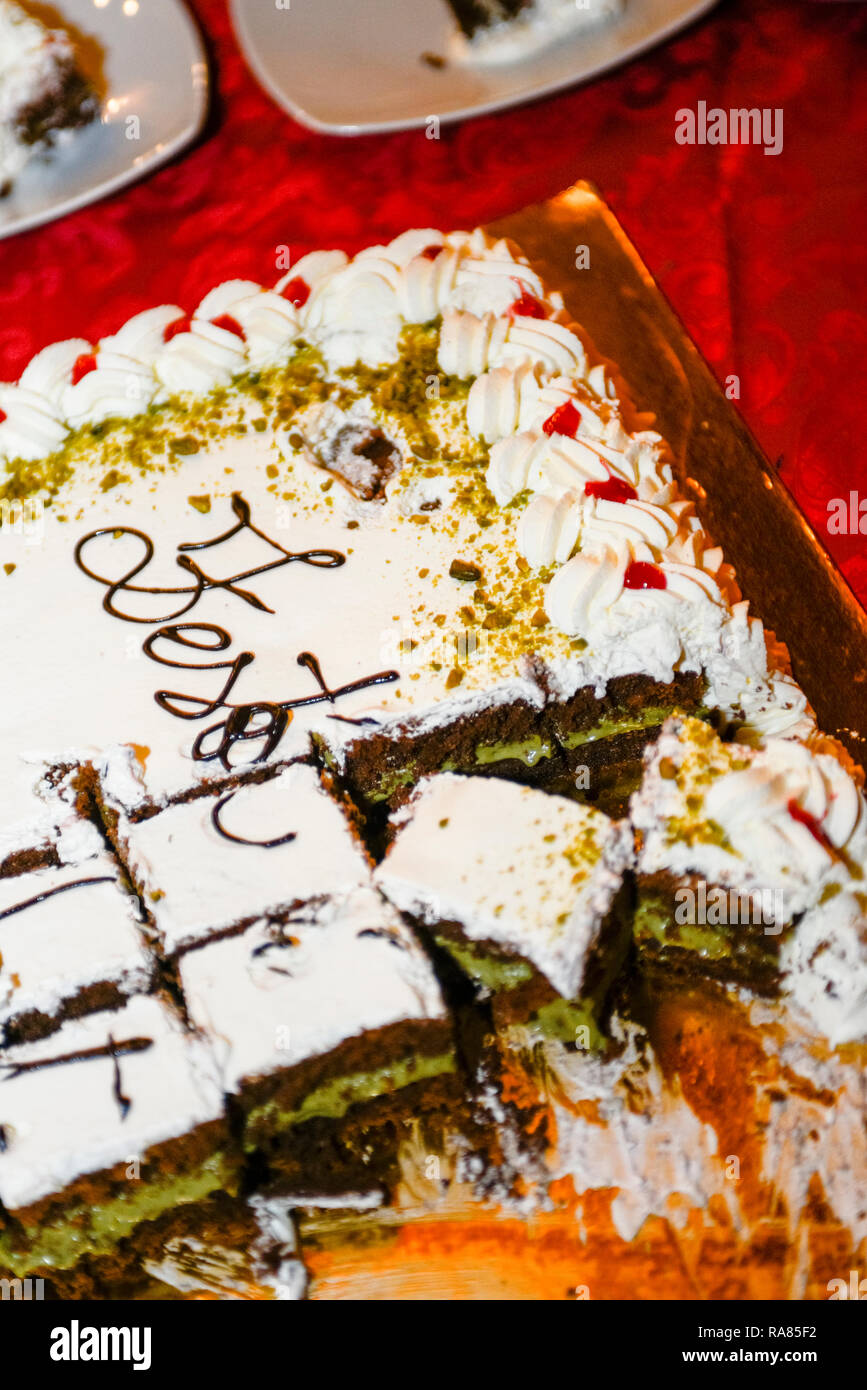 Cake for corporate company christmas party Stock Photo - Alamy