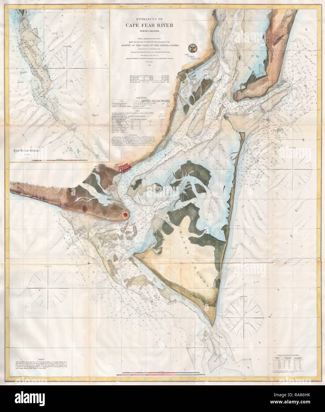 1866, U.S.C.S. Map of Cape Fear and Vicinity, North Carolina ...