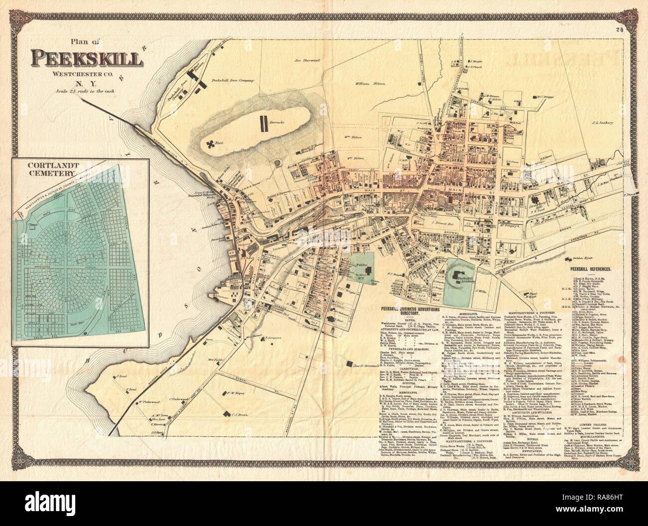 1867 beers map of peekskill hi-res stock photography and images - Alamy