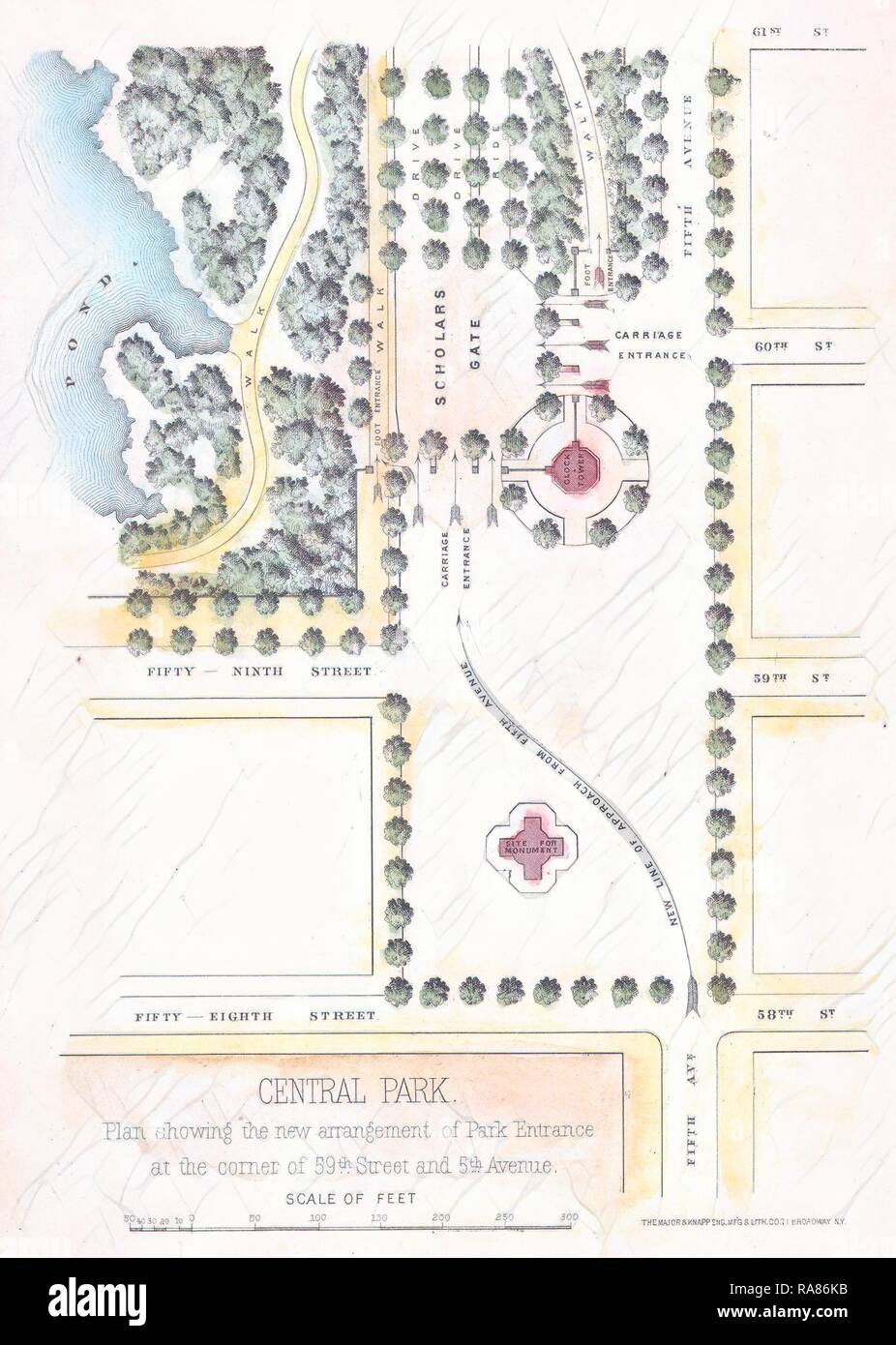 Knapp map of the southeast corner of central hi-res stock photography ...