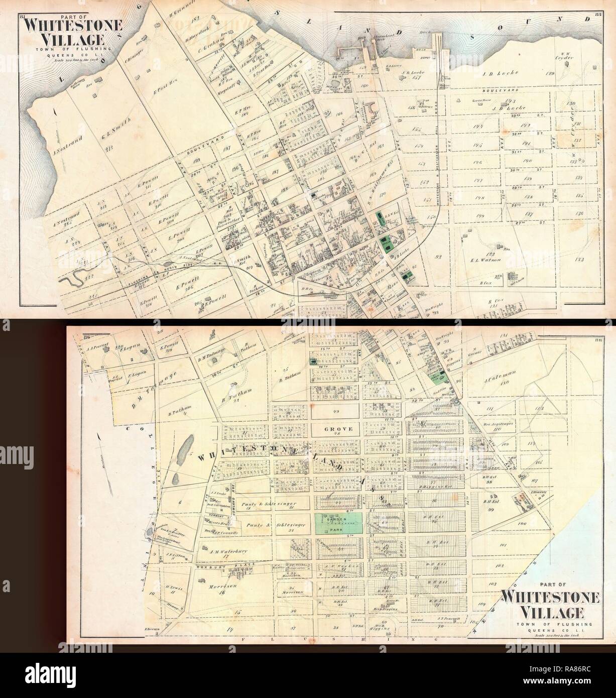 1873, Beers Map of Whitestone Village, Queens, New York City ...