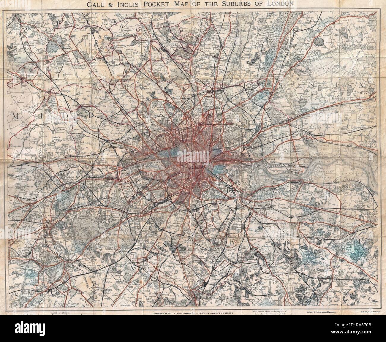 1900 gall inglis map london hi-res stock photography and images - Alamy