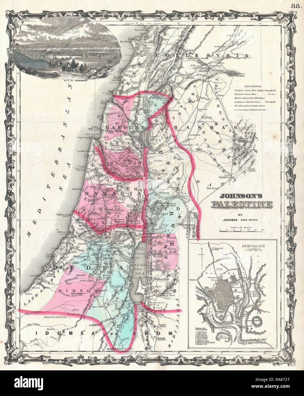 Johnson, Map of Palestine, Israel, Holy Land. Reimagined by Gibon ...