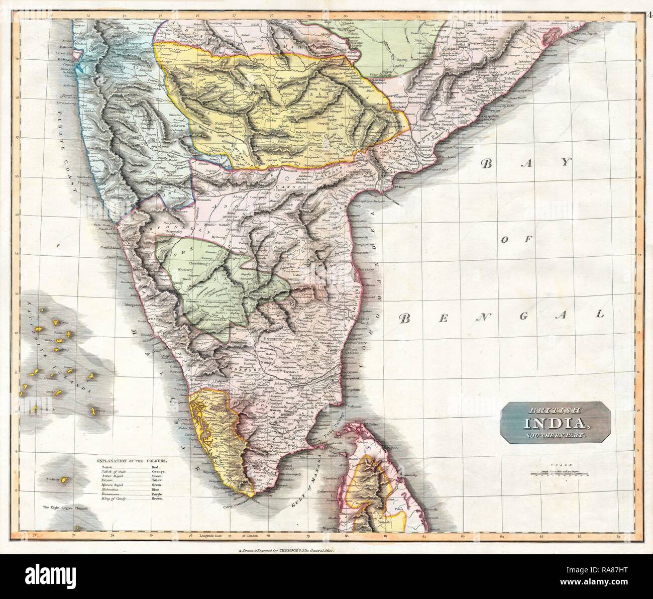 1814, Thomson Map of India, John Thomson, 1777 - 1840, was a Scottish ...