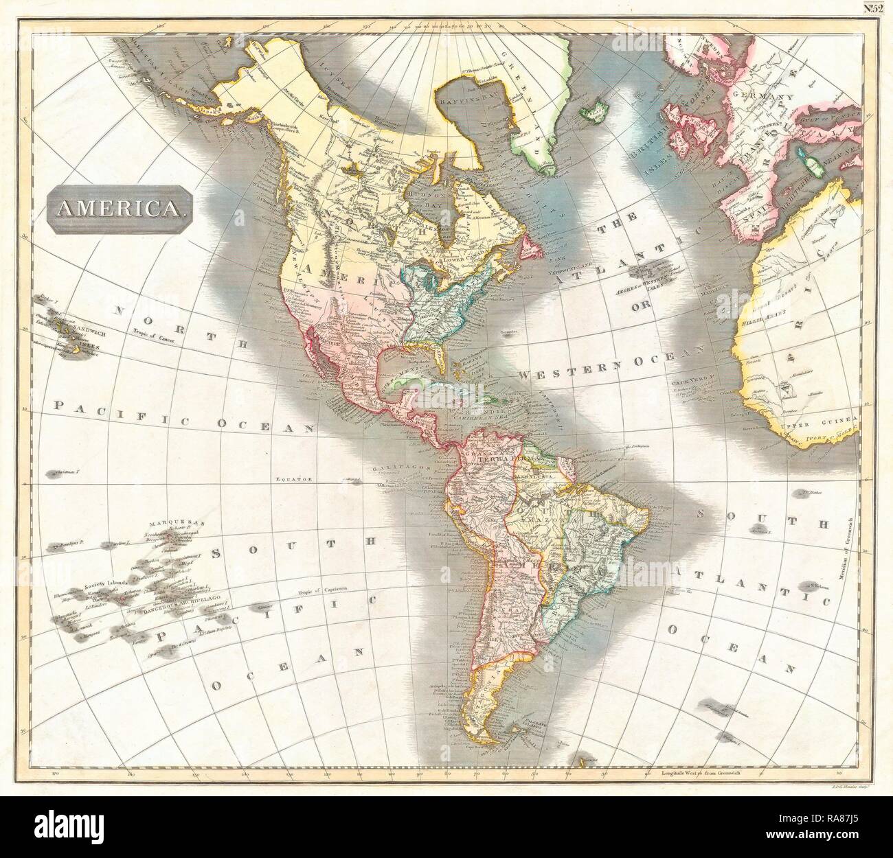 1814, Thomson Map of North and South America, John Thomson, 1777 - 1840 ...