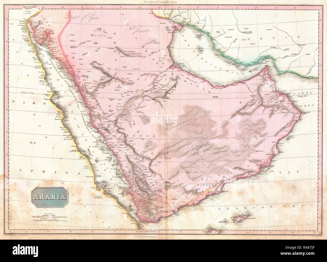 1818, Pinkerton Map of Arabia and the Persian Gulf, John Pinkerton ...