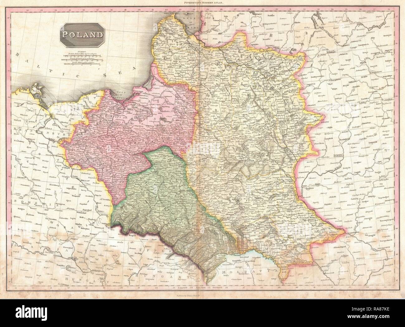 1818, Pinkerton Map of Poland, John Pinkerton, 1758 – 1826, Scottish ...