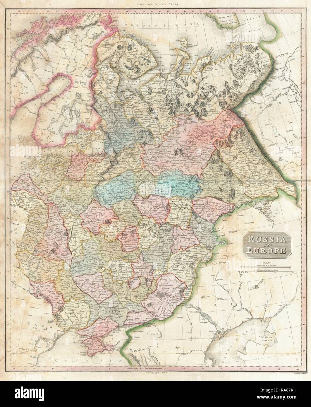 1818, Pinkerton Map of Russia in Europe, John Pinkerton, 1758 – 1826 ...