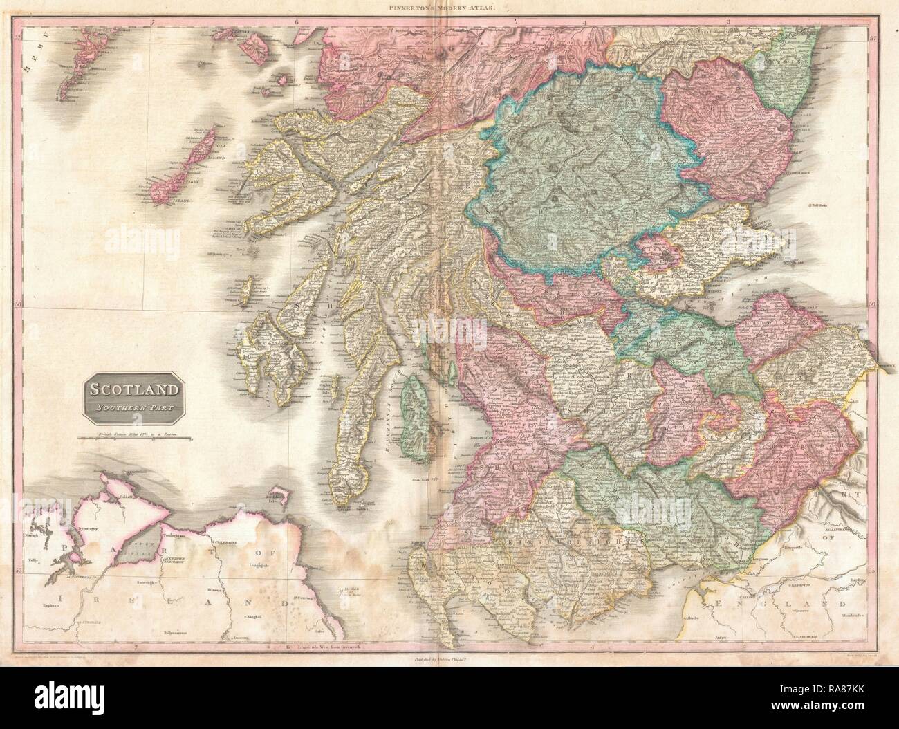 1818, Pinkerton Map of Southern Scotland, John Pinkerton, 1758 – 1826 ...