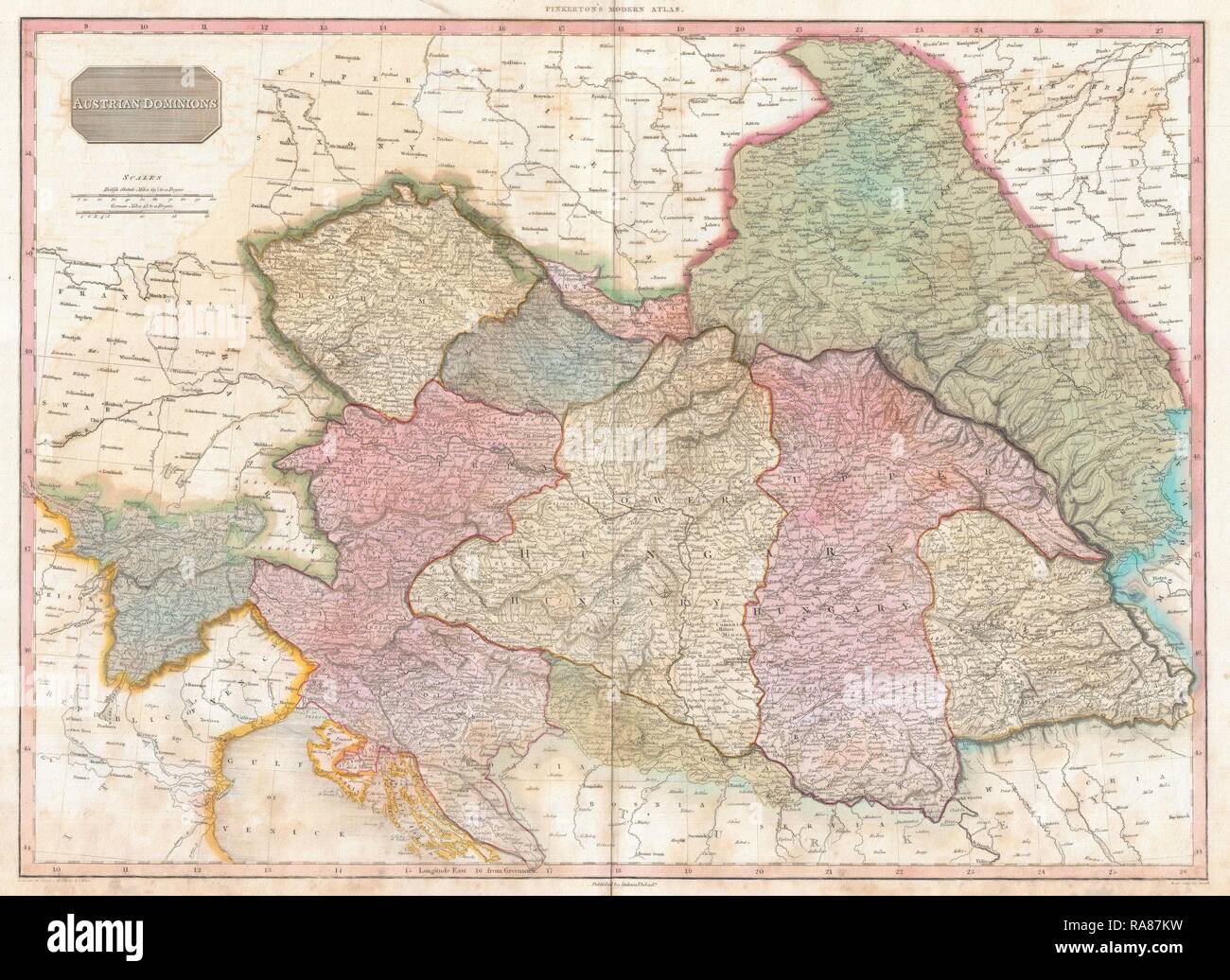 1818, Pinkerton Map of the Austrian Empire, John Pinkerton, 1758 – 1826 ...