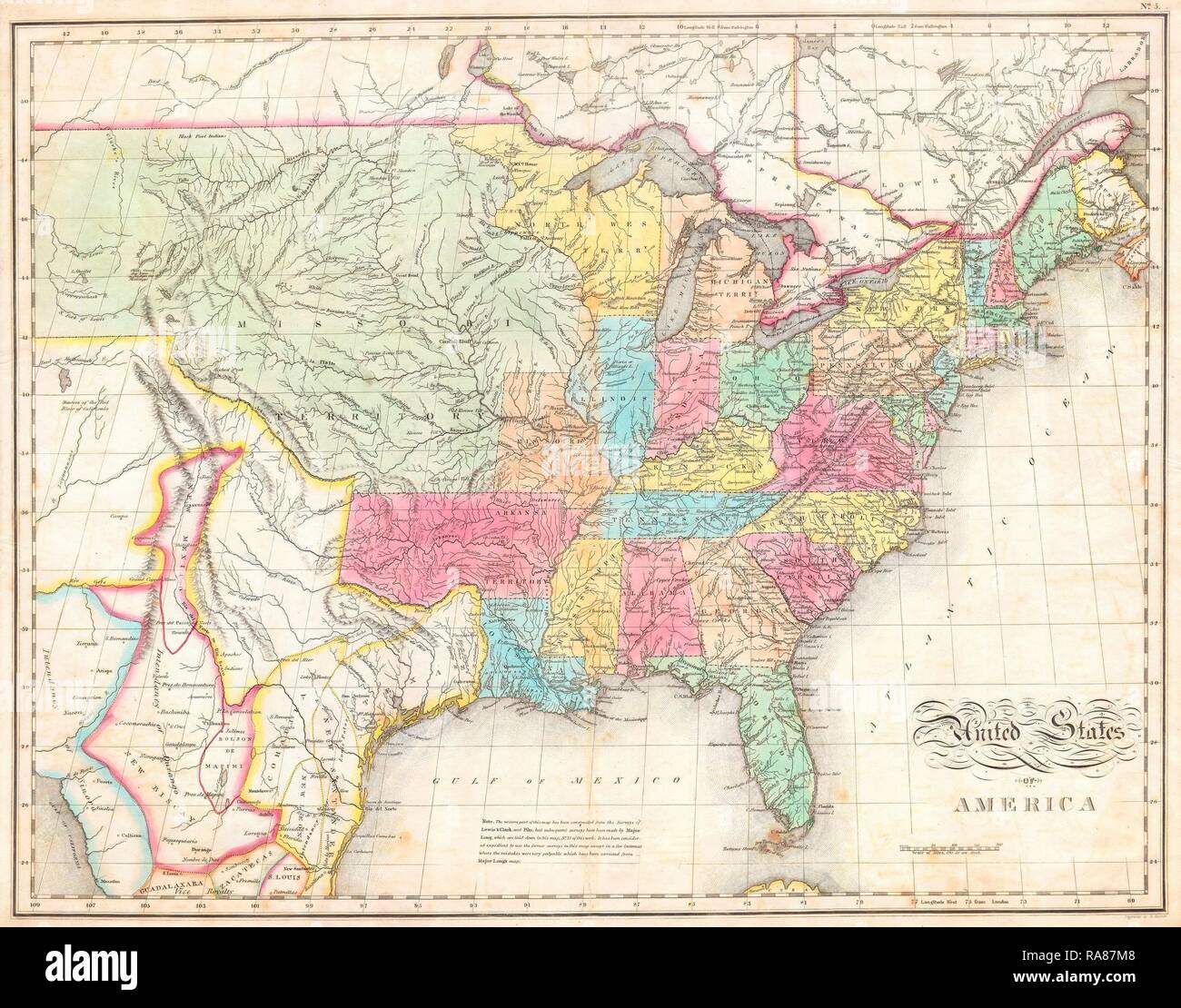 1823 map america hi-res stock photography and images - Alamy