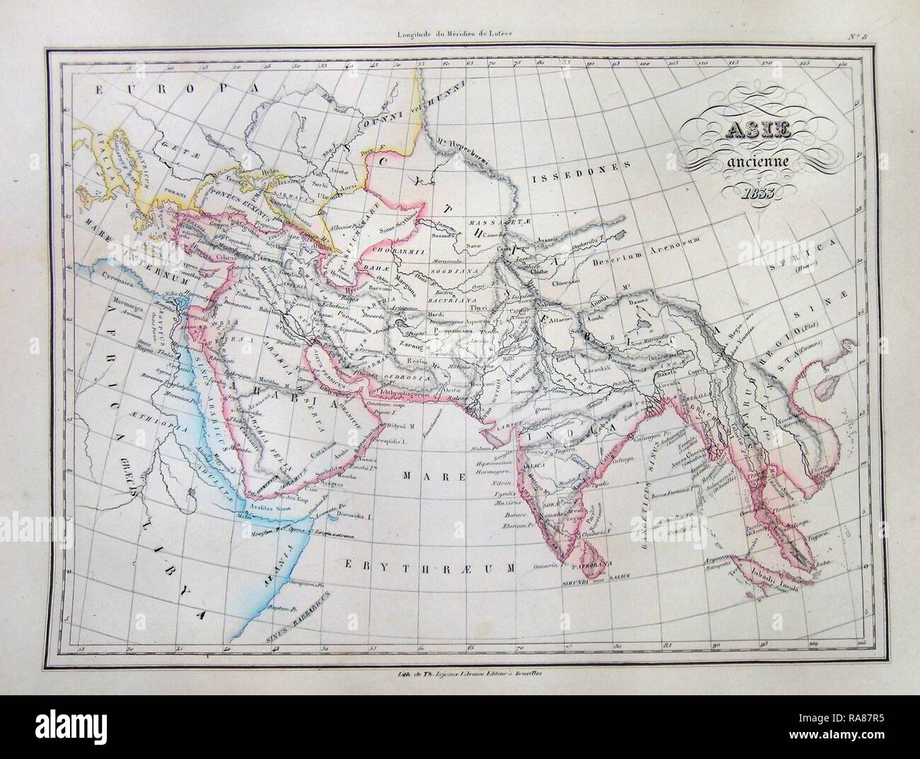 1833, Malte-Brun Map of Asia in Ancient Times. Reimagined by Gibon ...