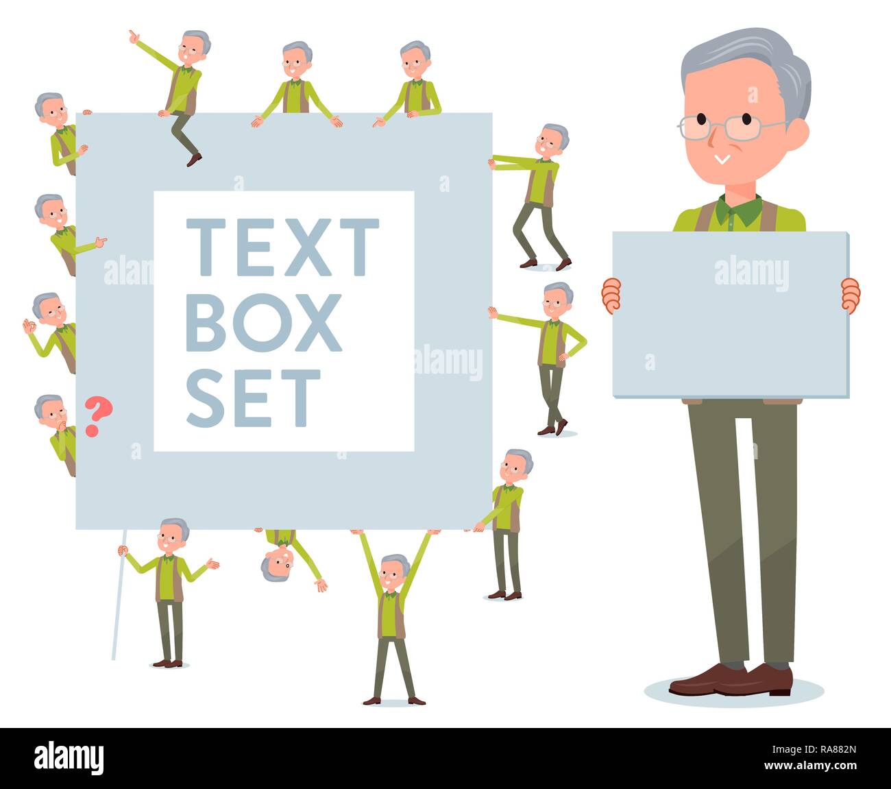 A set of old man with a message board.Since each is divided, you can ...