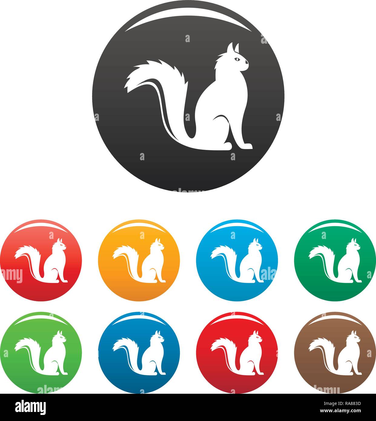 Cat icons set 9 color vector isolated on white for any design Stock ...