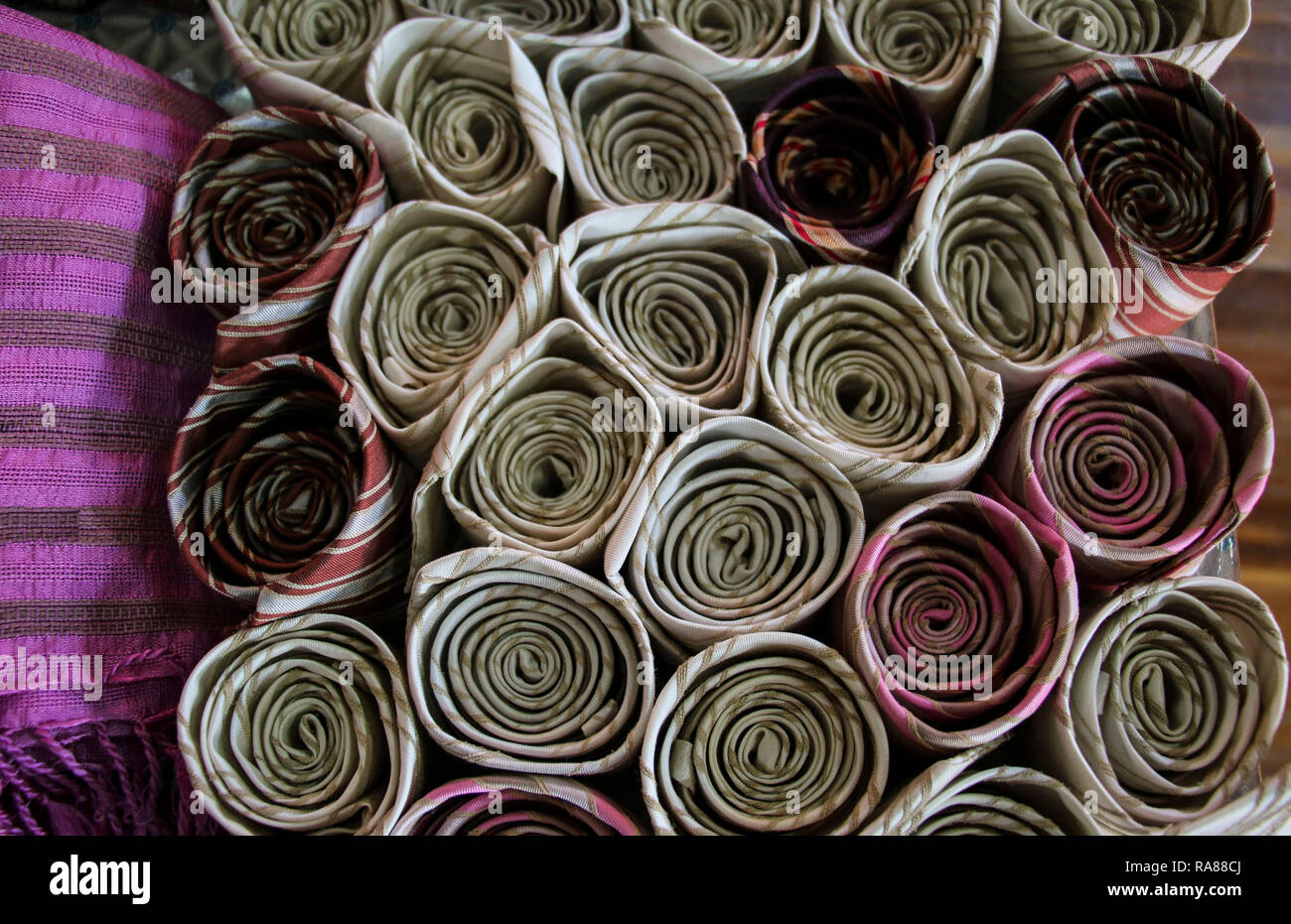 Handmade fabrics of different colors, Myanmar (Burma Stock Photo - Alamy