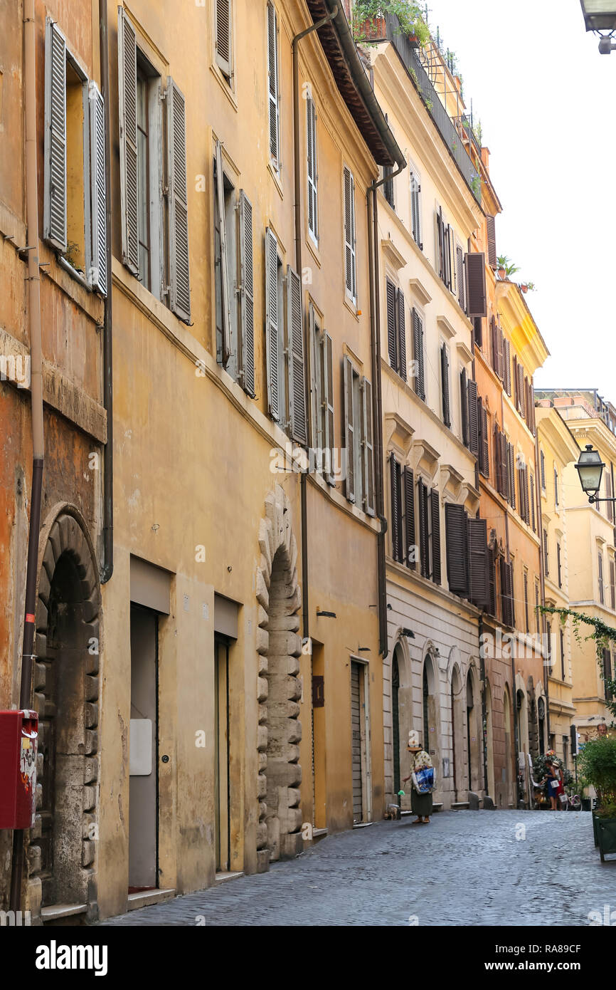 Facade of Buildings in Rome City, Italy Stock Photo - Alamy
