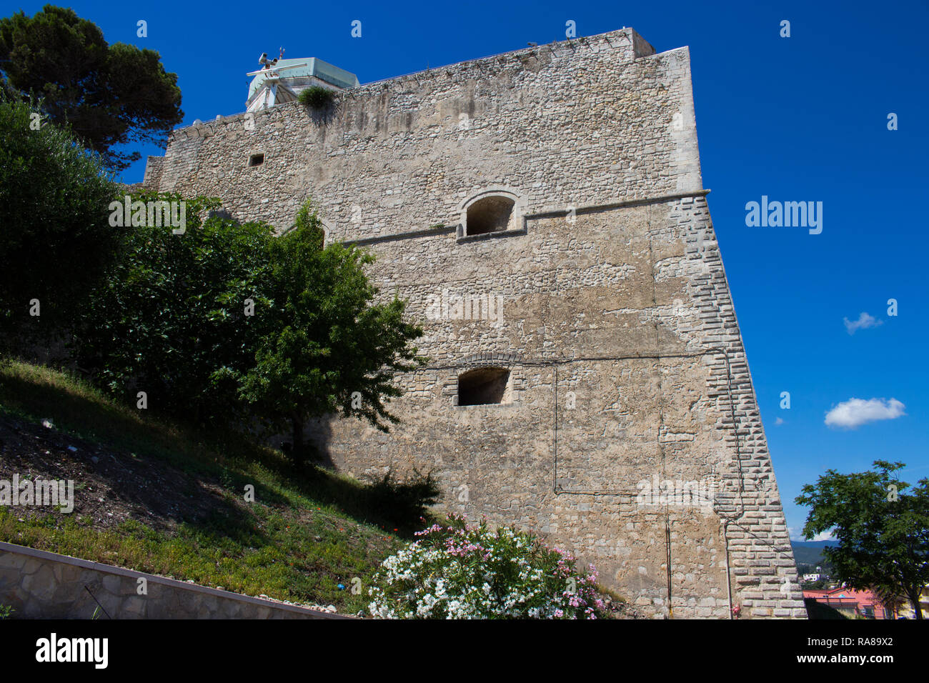 The Swabian castle of Vieste stands on the edge of the old town, on a ...