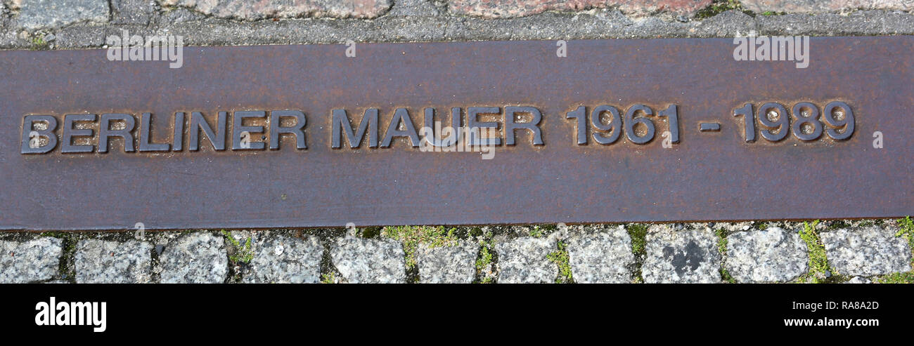 commemorative plaque placed on the site where once stood the Berlin ...