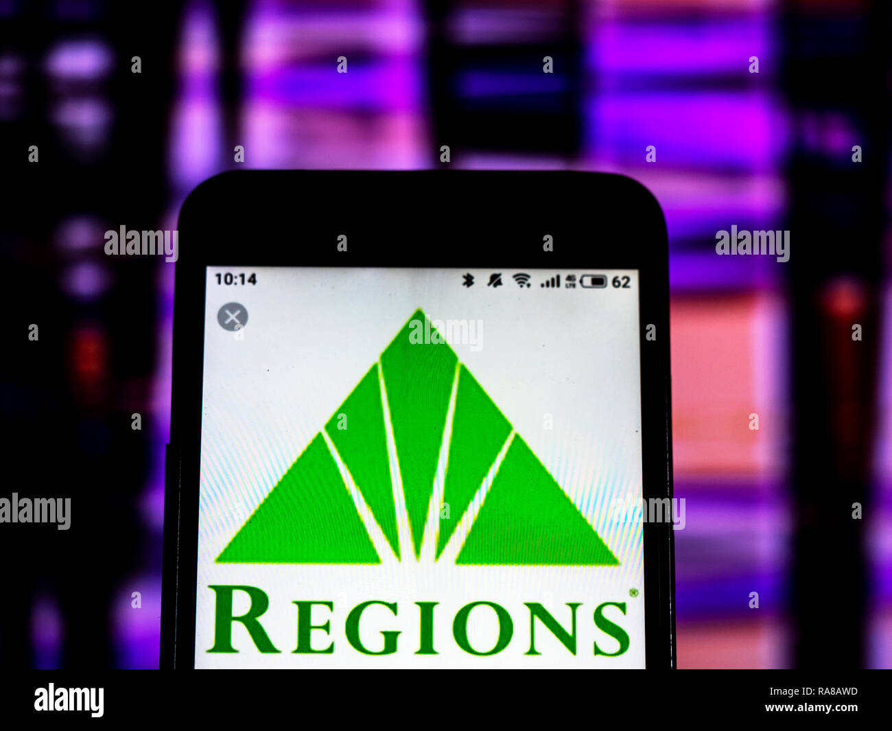 Regions Financial Corporation Banking company logo seen displayed on ...