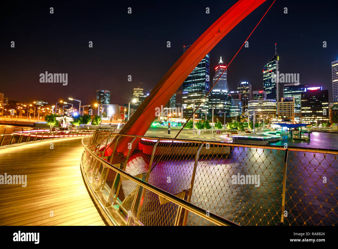 Perth, Western Australia - Jan 5, 2018: arcade of Elizabeth Quay ...