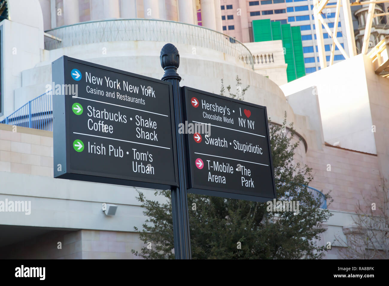 Large Grey information sign in Las Vegas Stock Photo - Alamy