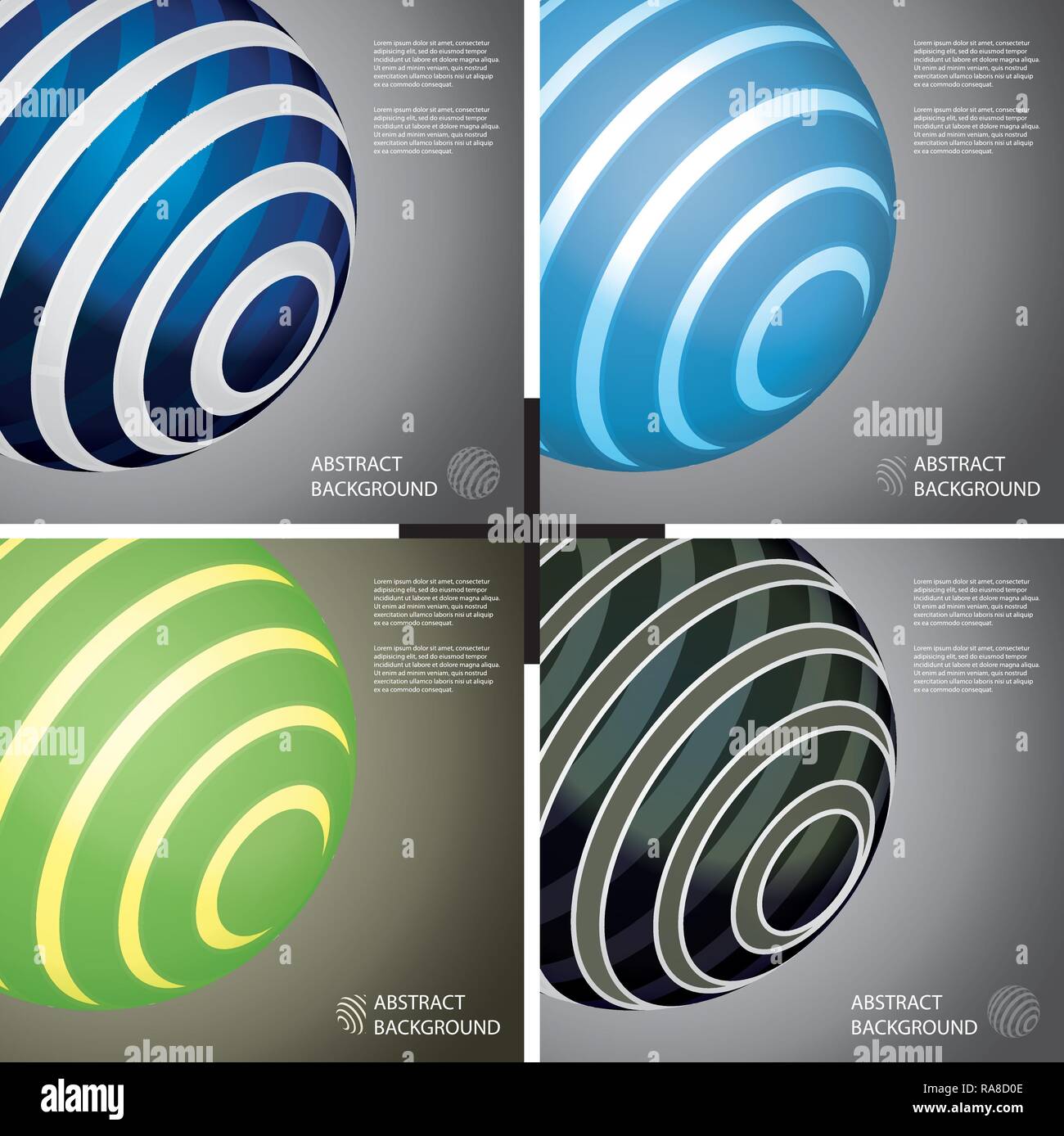 Set of Creative Colorful Striped Globe Designs Vector Template Stock ...