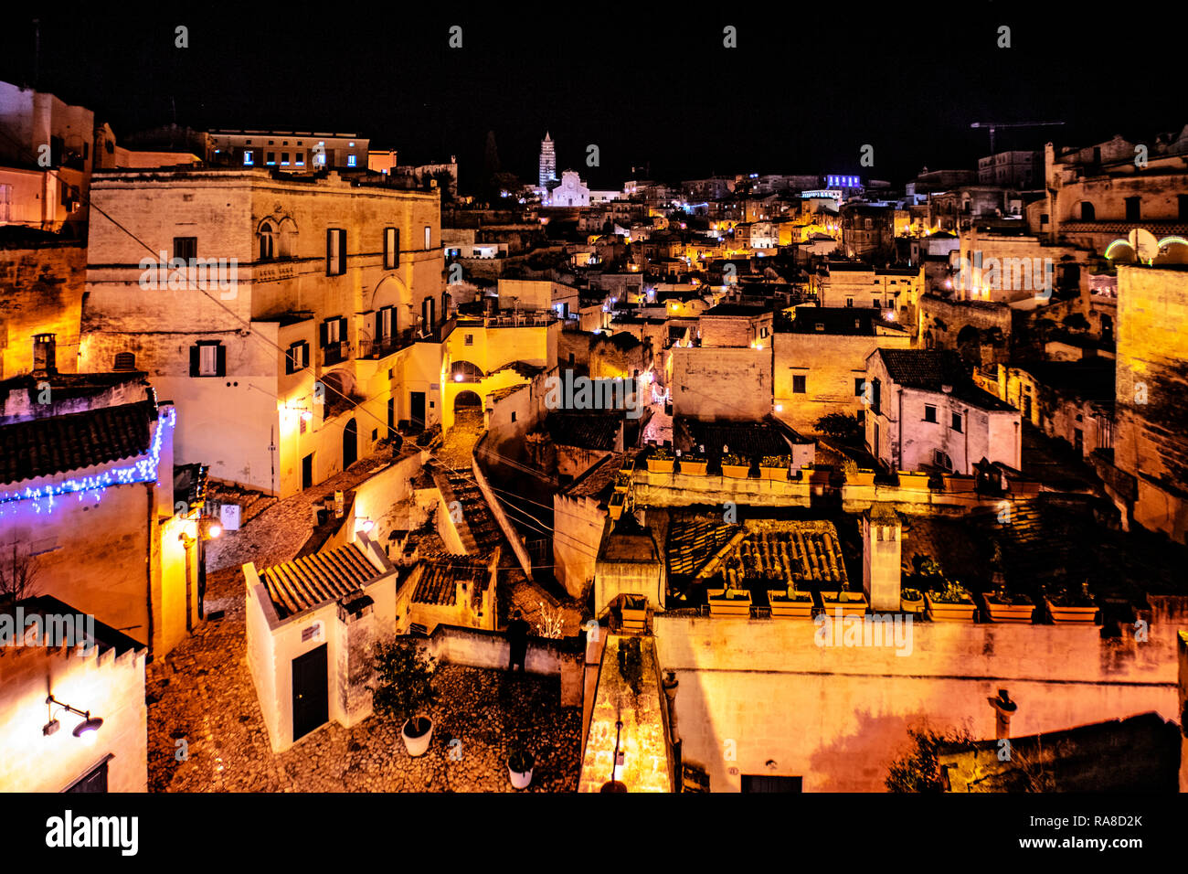 Italy Basilicata Matera view on Sasso Barisano Stock Photo - Alamy