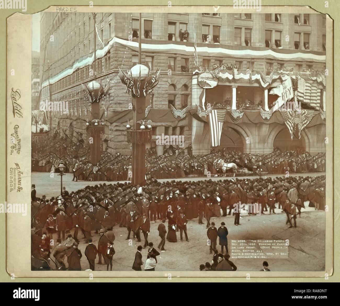 The Columbian Parade. Oct. 20th, 1 Forming of Parade on Lake Front ...