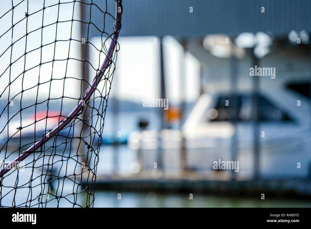 The fishing netting for catching fish during fishing is made of wicker ...