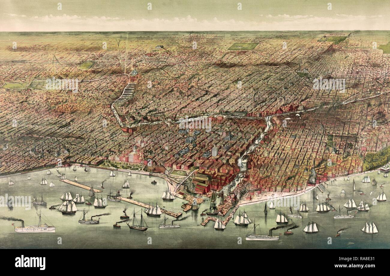 The City of Chicago, Circa 1892, US, USA, America. Reimagined by Gibon ...
