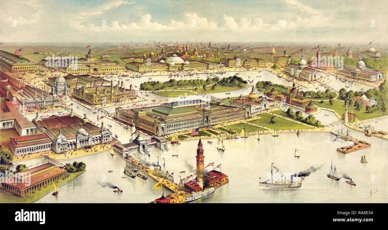 Grand Birds Eye View of the Grounds and Buildings of the Great ...