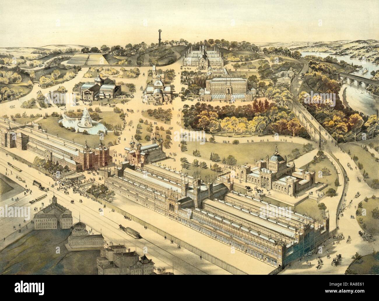 View of the Ground and Buildings, International Exhibition, 1876 ...