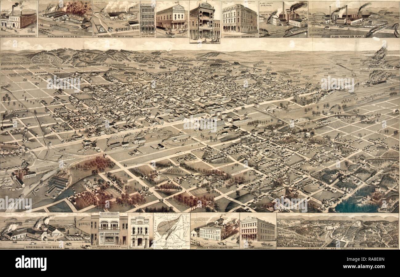 Bird's-Eye View of Birmingham, Alabama, Fourteen Views of Industrial ...