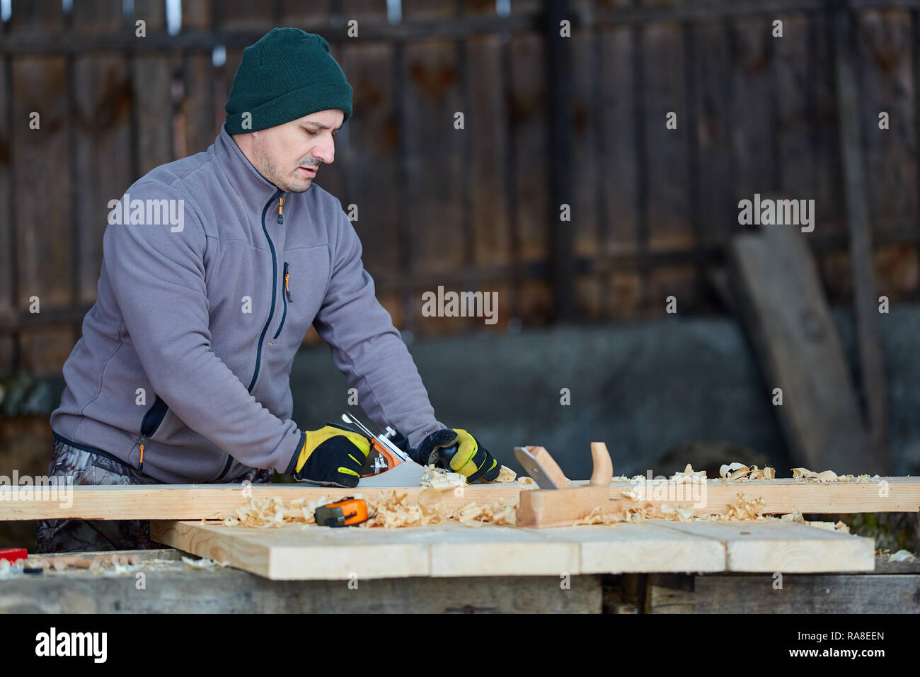 Using A Planer High Resolution Stock Photography and Images - Alamy