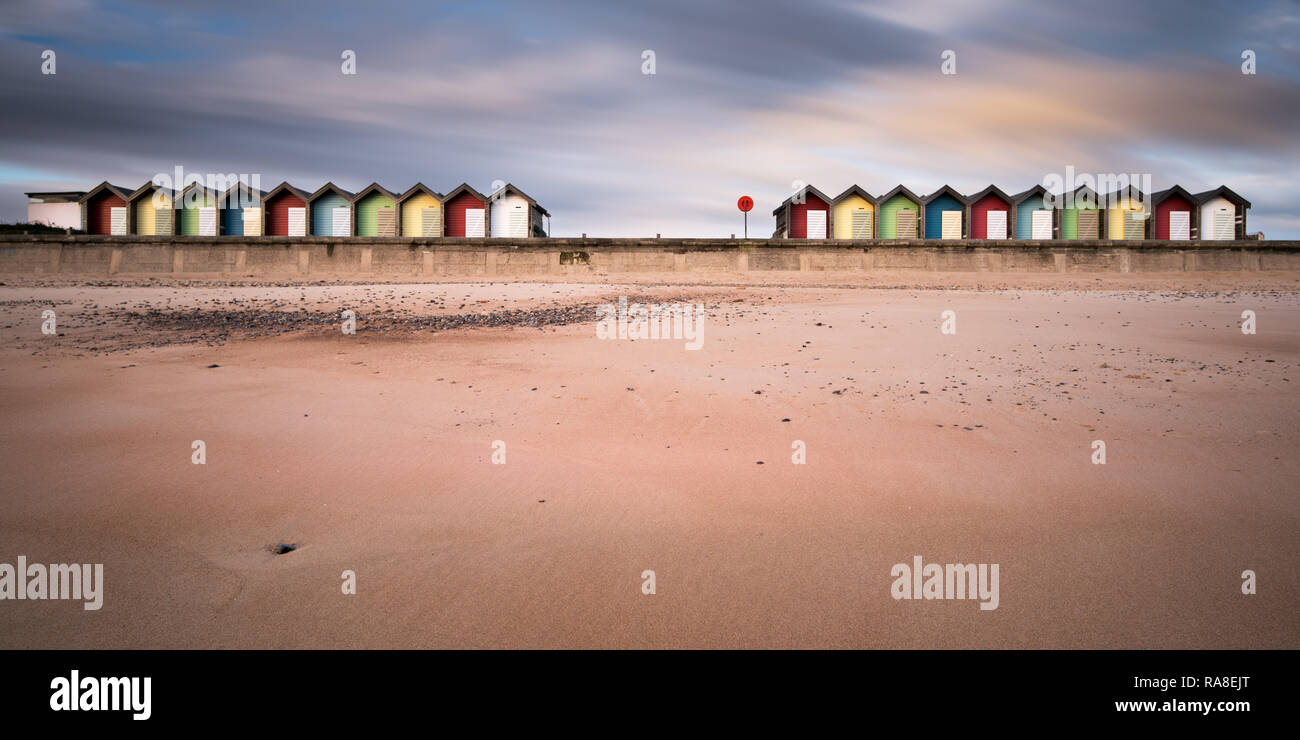 Beach huts at Blyth, Northumberland Stock Photo - Alamy