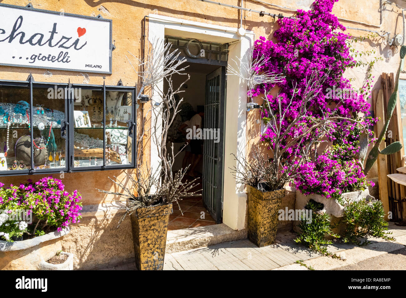 Open Shop Door. Colourful, Picturesque Jewellery Shop Front with Open ...