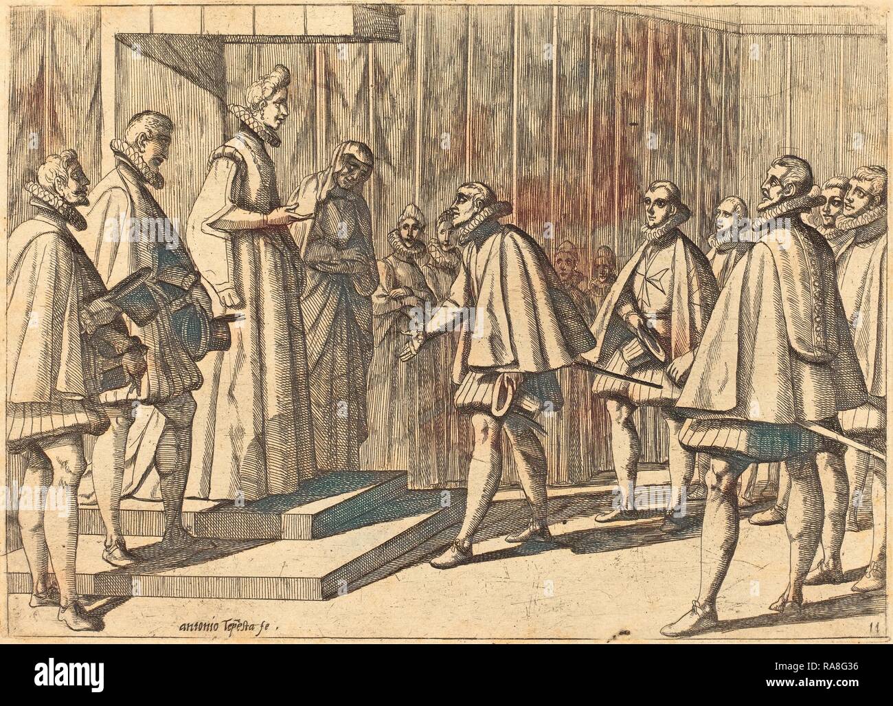 Antonio Tempesta (Italian, 1555 - 1630), Italian Prince before Margaret ...