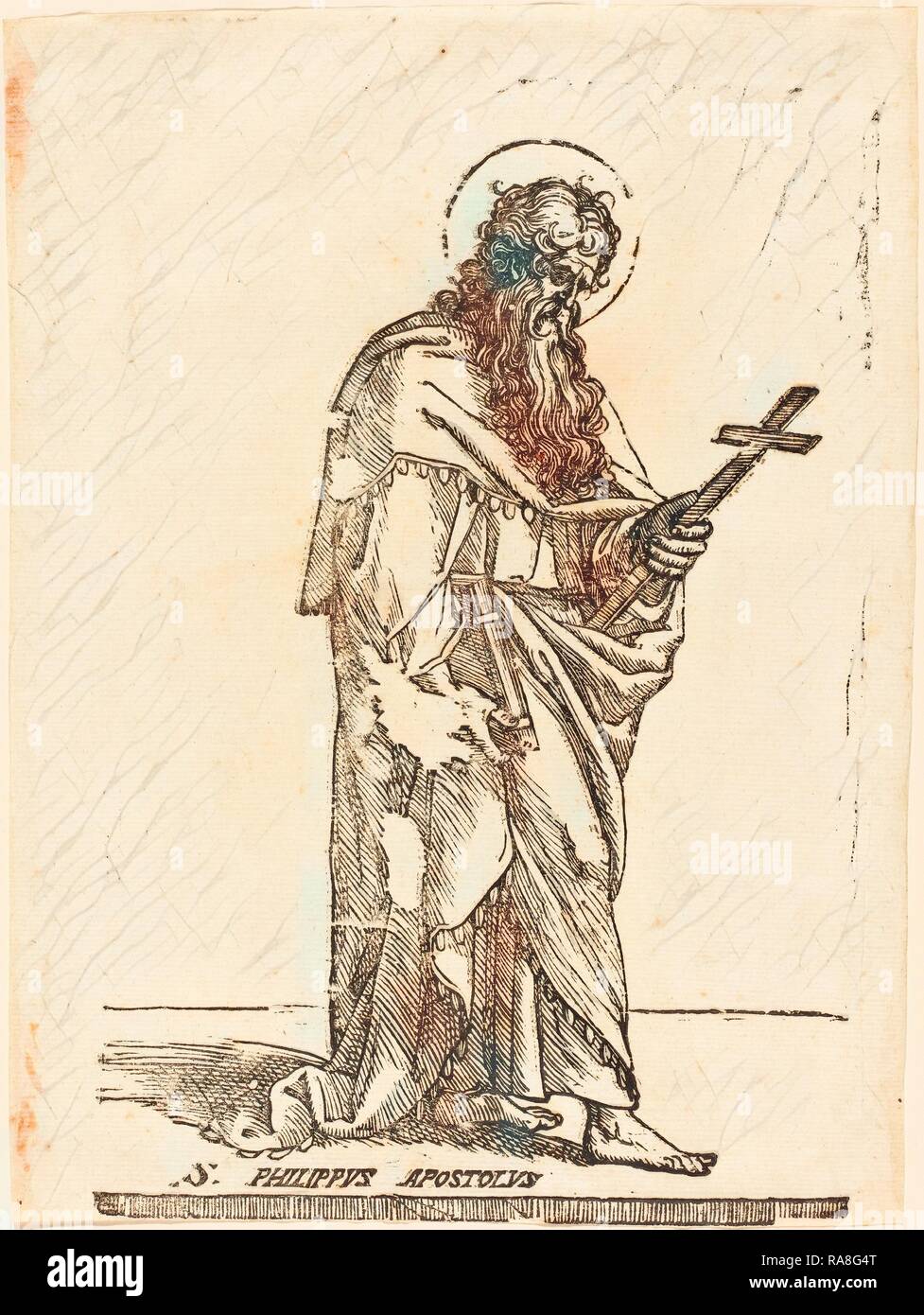 Jacques Stella (French, 1596 - 1657), Saint Philip, woodcut. Reimagined ...